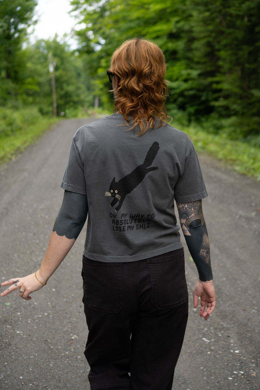Lose My Shit (Cat) CC Boxy Tee – Stay Home Club